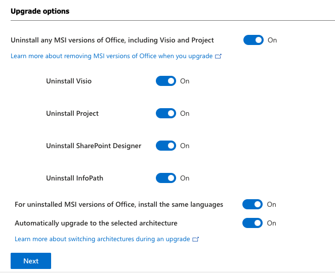 M365 (Office) Upgrade to 64 bit in an Organization